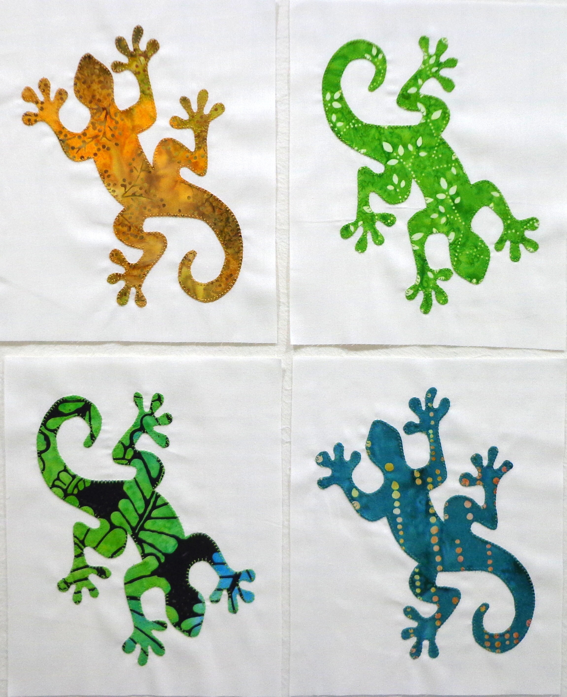 Gecko Appliqued Quilt Blocks | Etsy