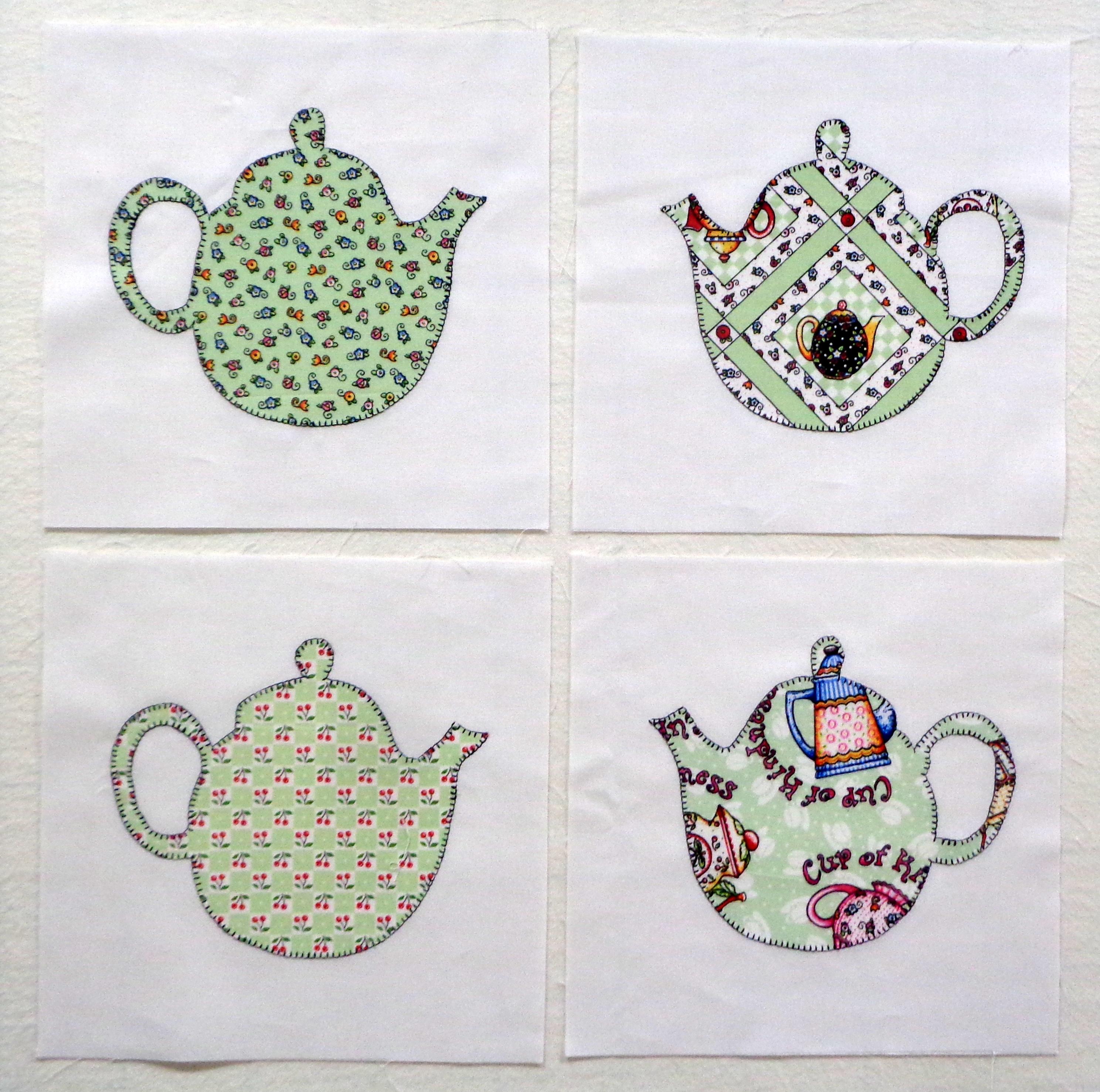 Teapots Appliqued Quilt Blocks - Etsy