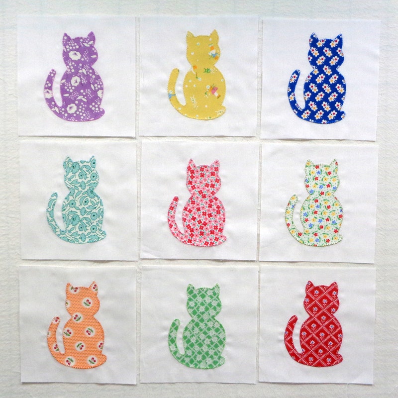 Cat Quilt Block - Etsy