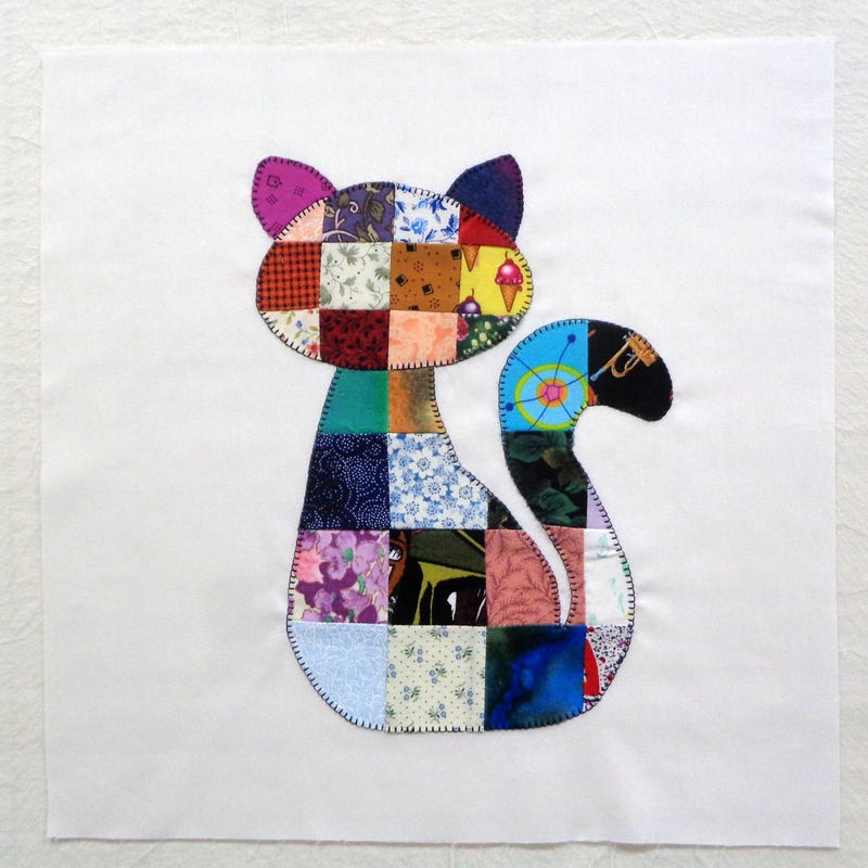Cat Quilt Block - Etsy