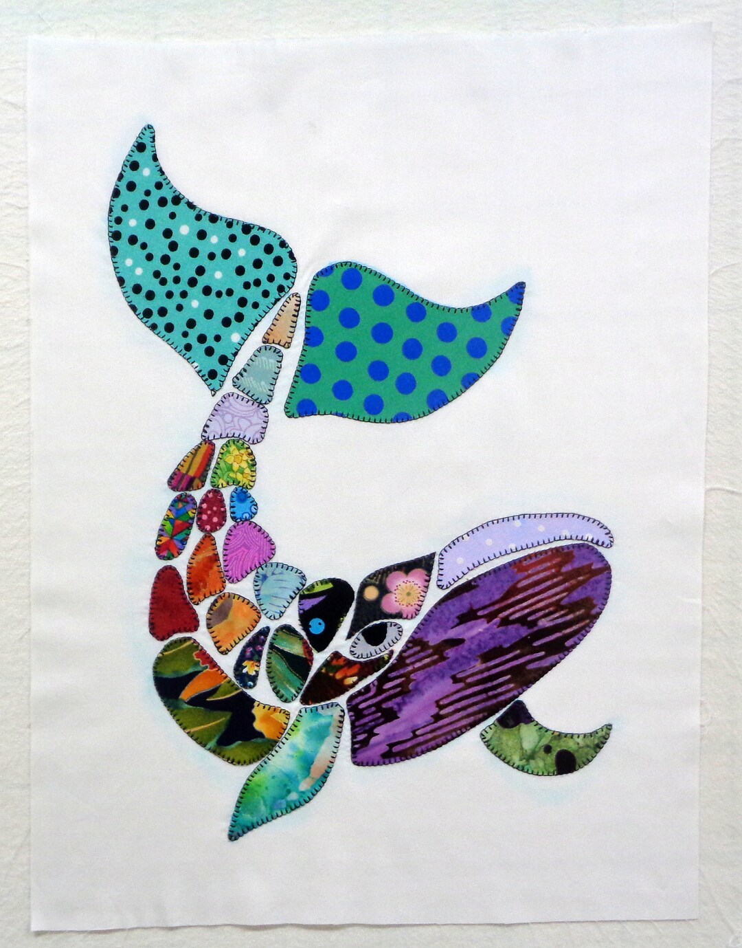 Patchwork Whale Appliqued Quilt Block - Etsy