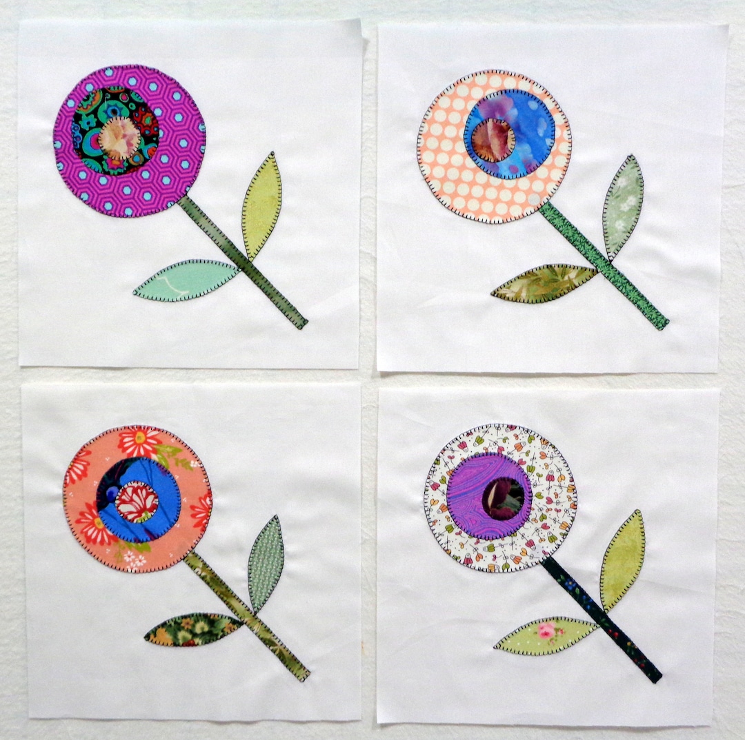 Pop Art Poppies Appliqued Quilt Blocks - Etsy