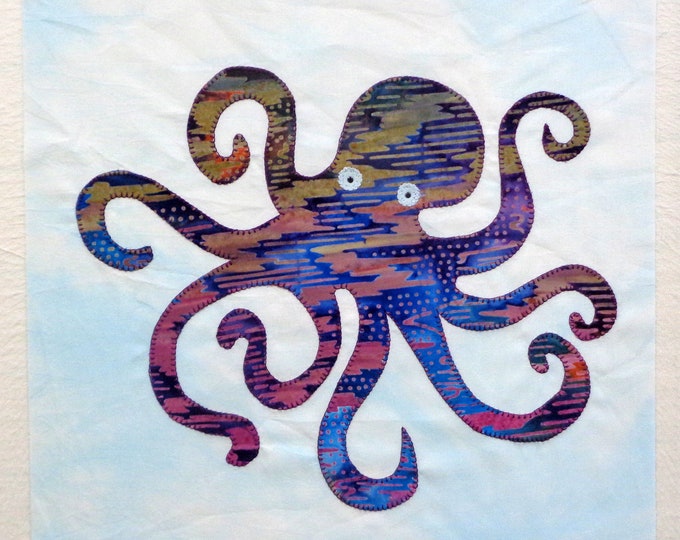 Octopus Appliqued Quilt Block - Etsy