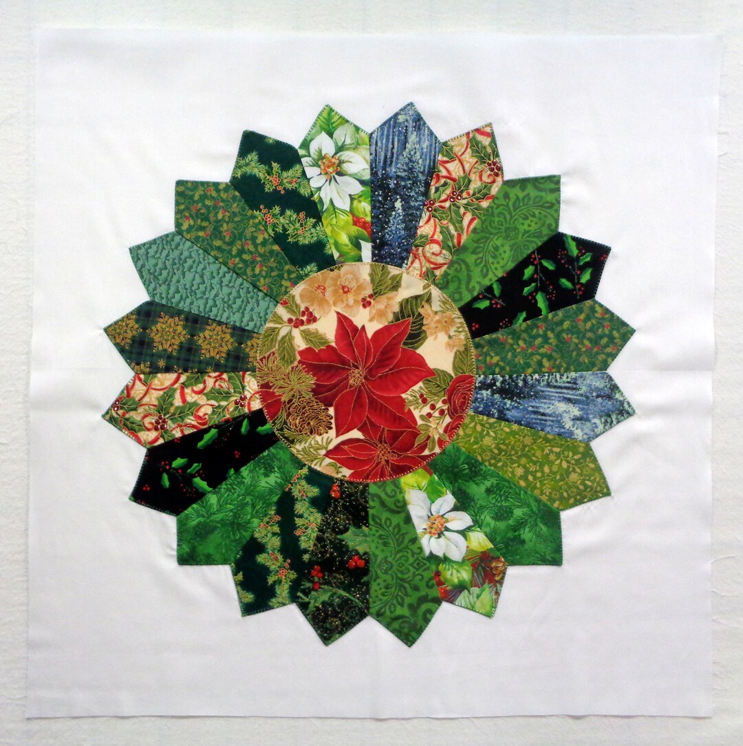Giant Christmas Dresden Plate Quilt Block - Etsy Italia
