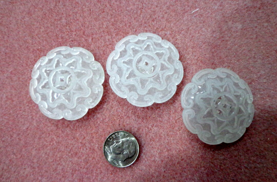 3 Large Crystal Like Shank Buttons - Etsy