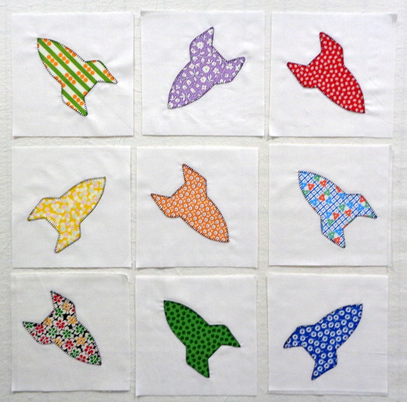 Rocket Ships Appliqued Quilt Blocks - Etsy