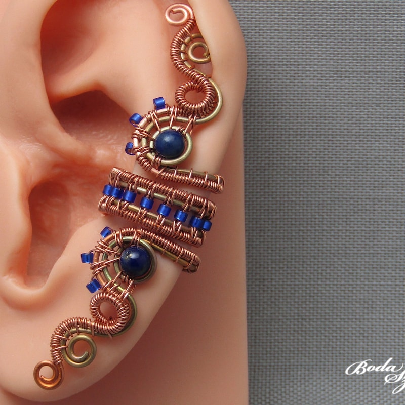 Blue Ear Cuff - Etsy