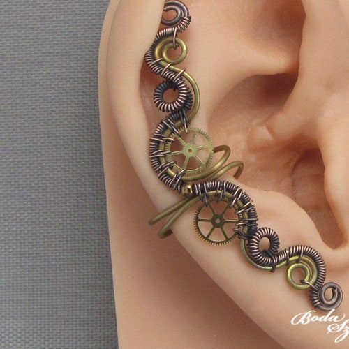 Steampunk Ear Cuff No Piercing Wire Wrapped Jewelry for Her - Etsy