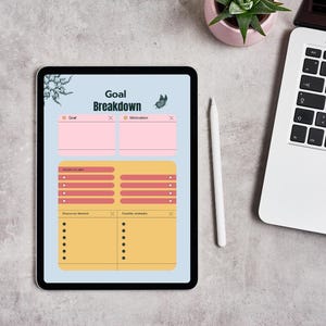 Goal Planner Template Goal Breakdown Sheet for Success Planning - Etsy
