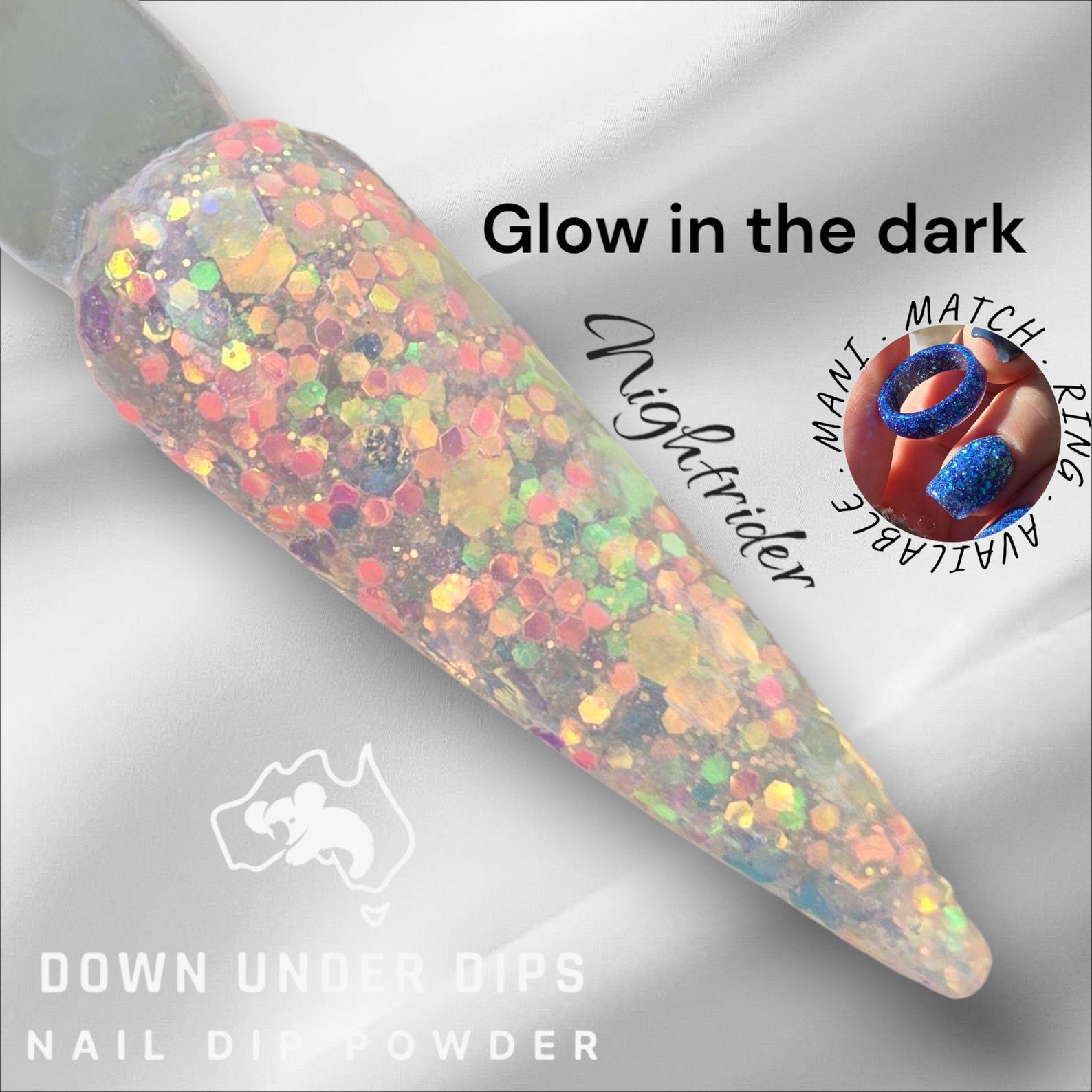 Nightrider Glow in the Dark Aus Nail Dip Powder to Use With Dip System ...