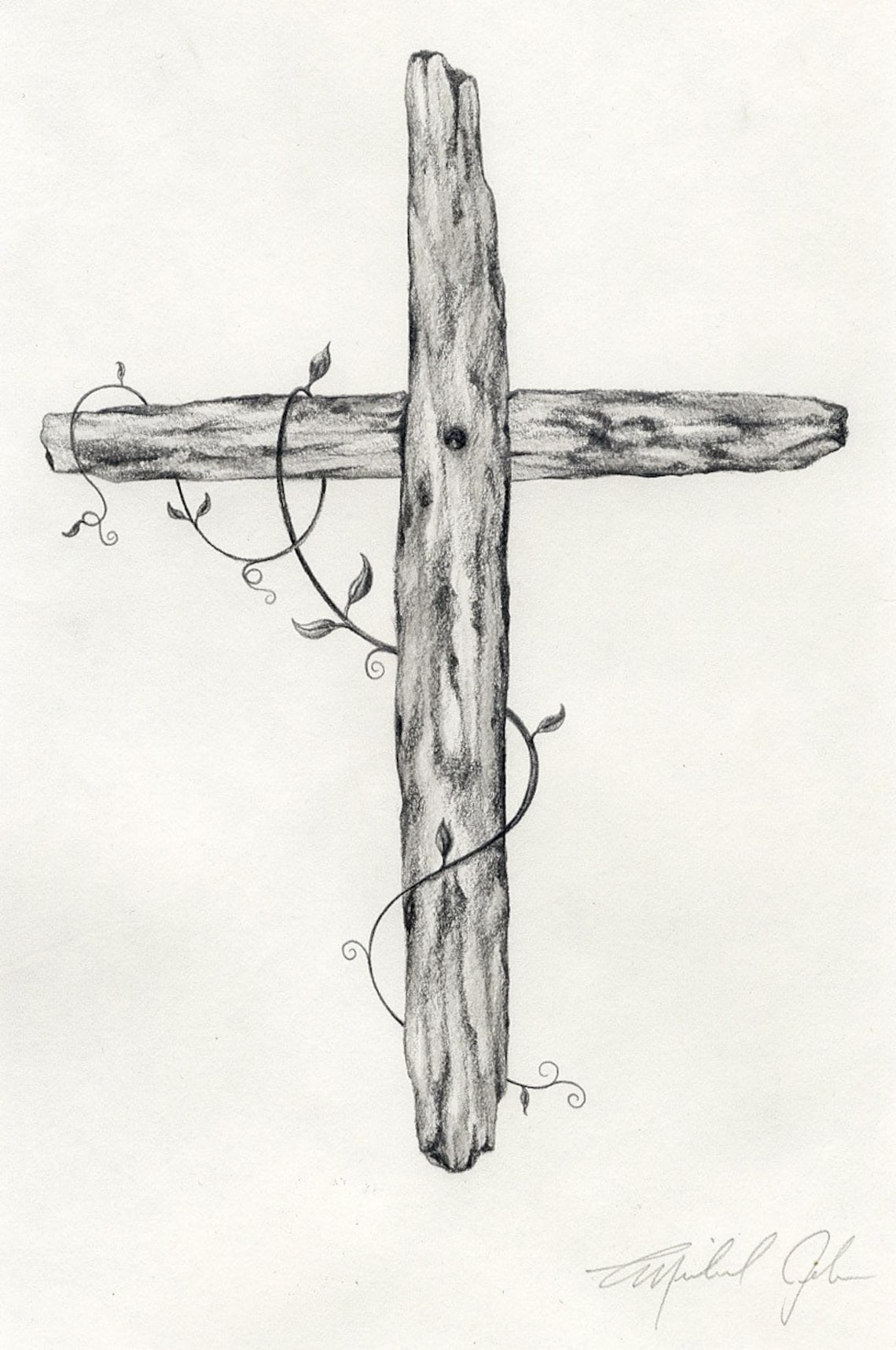 Cross original drawing | Etsy
