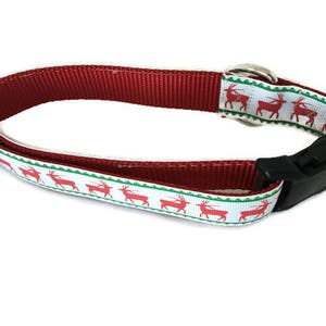 Christmas Dog Collar, Reindeer, 1 Inch Wide, Adjustable; Plastic or ...