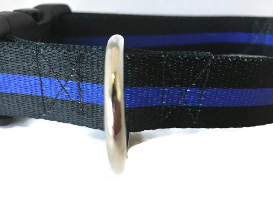 Police Dog Collar – Thin Blue Line Design – 1" Wide, Adjustable in S-XL ...