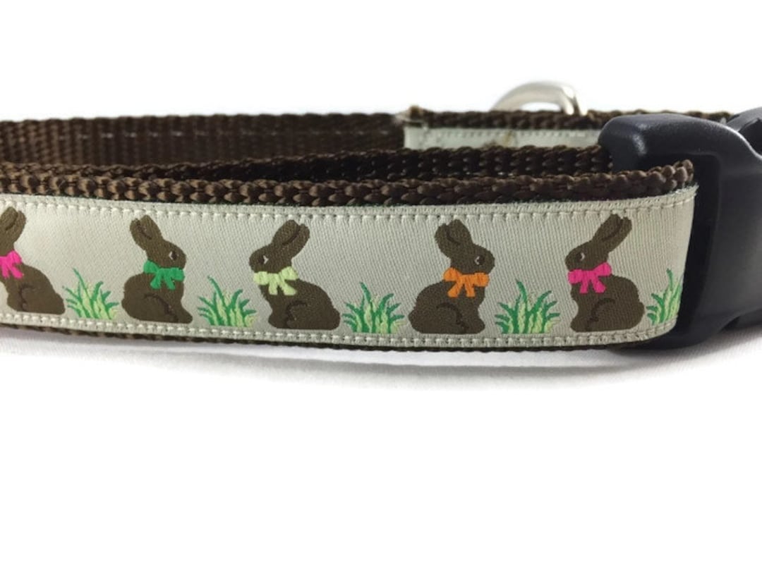 Easter Dog Collar, Chocolate Bunnies, 1 Inch Wide, Adjustable; Plastic ...