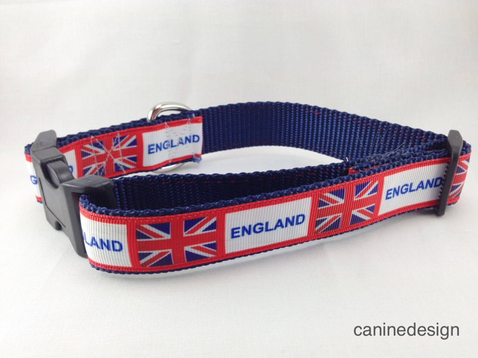 Dog Collar, England, Union Jack, 1 Inch Wide, Adjustable; Plastic or ...