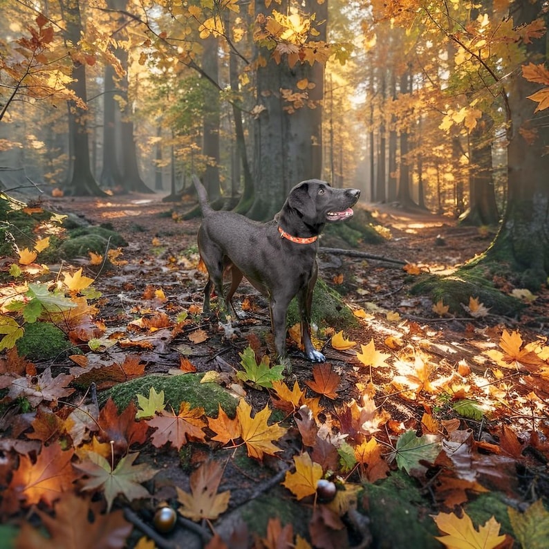 Squirrel Dog Collar – Fall Woodland Animal Collar With Acorns – 1" Wide ...