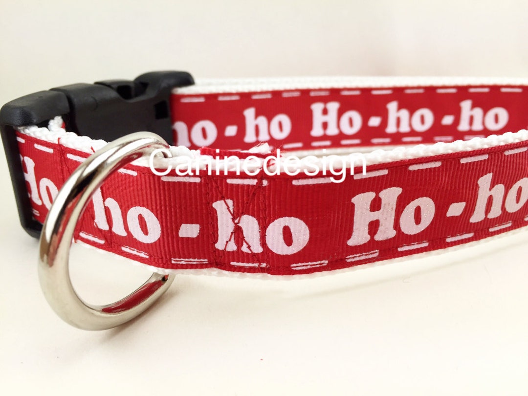 Christmas Dog Collar, Ho Ho Ho Stitch, 1 Inch Wide, Adjustable; Plastic ...