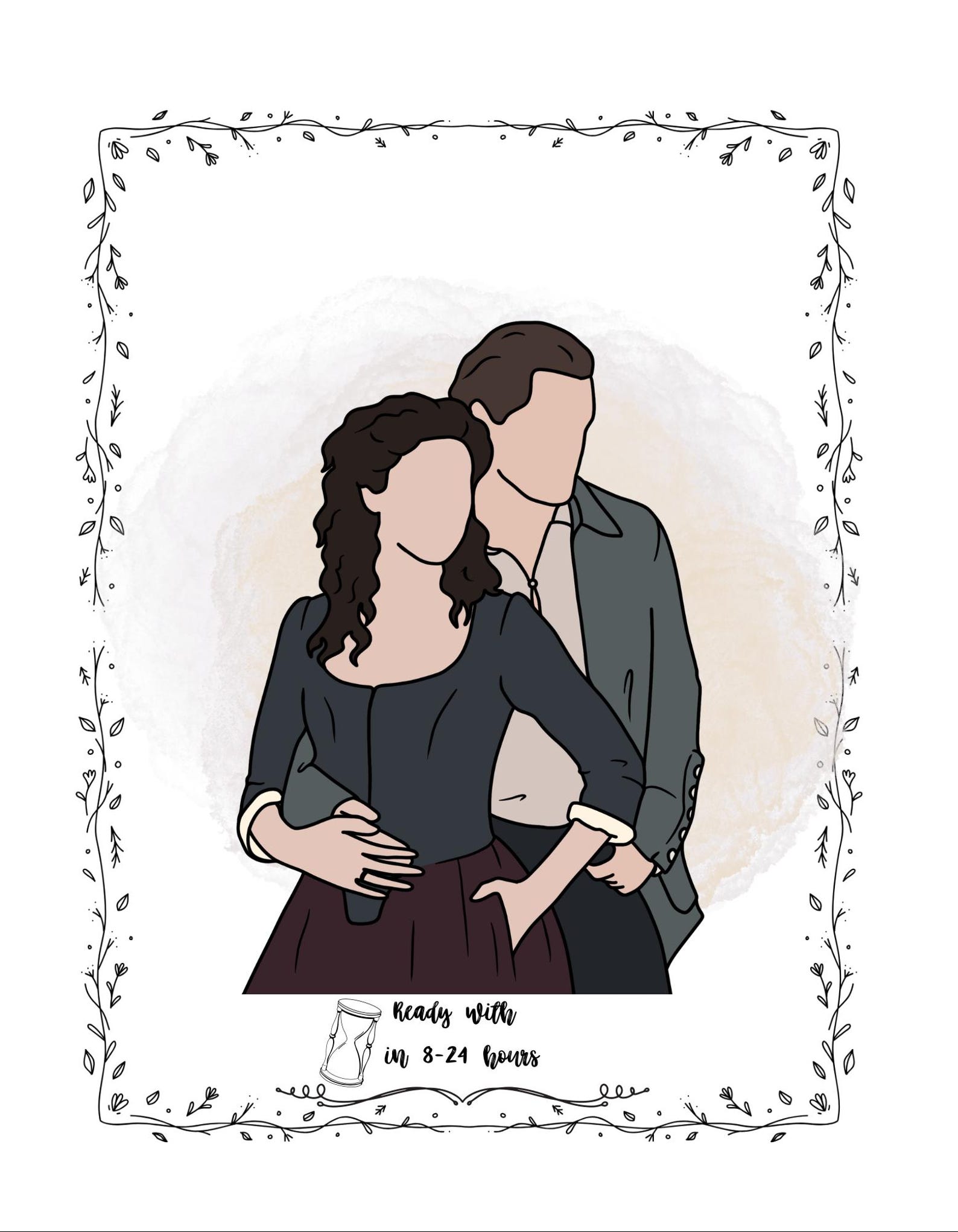 Personalized Line Art, Custom Faceless Digital Drawing From Photo With ...