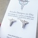Caduceus Silver Stud Earrings Caduceus Rose Gold Earrings - Etsy