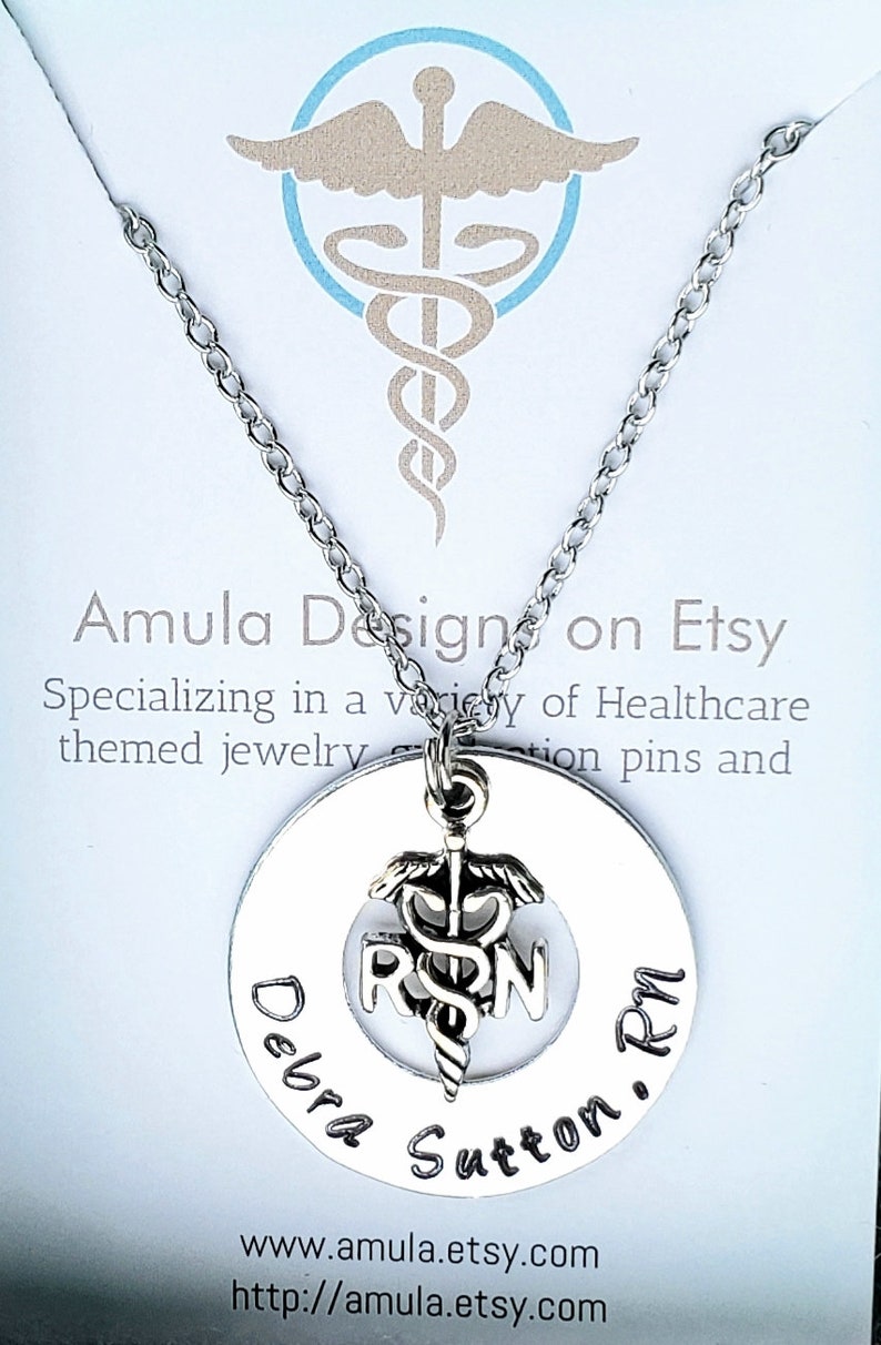 Custom RN Necklace Nurse Necklace Stamped Nurse Necklace - Etsy