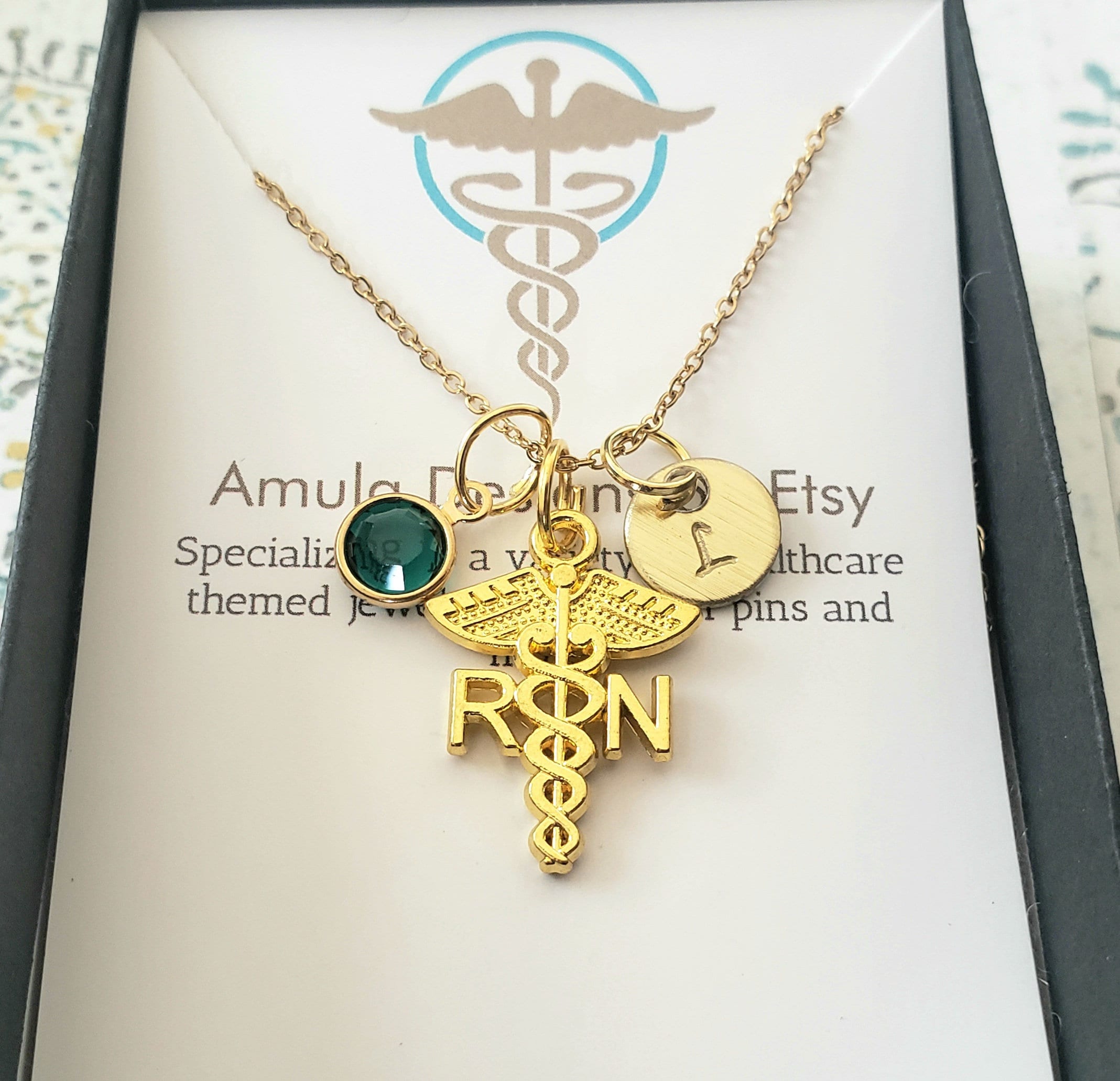 Gold Nurse Necklace RN Nurse Necklace Nursing Gift - Etsy
