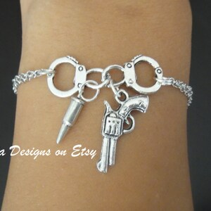 Handcuff and Gun Police Officer Law Enforcement Bullet Bracelet - Etsy
