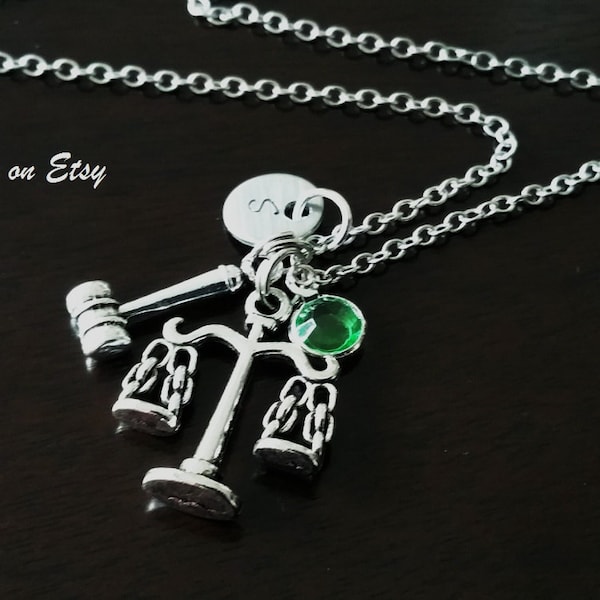 Gavel and Scales Necklace - Etsy Australia