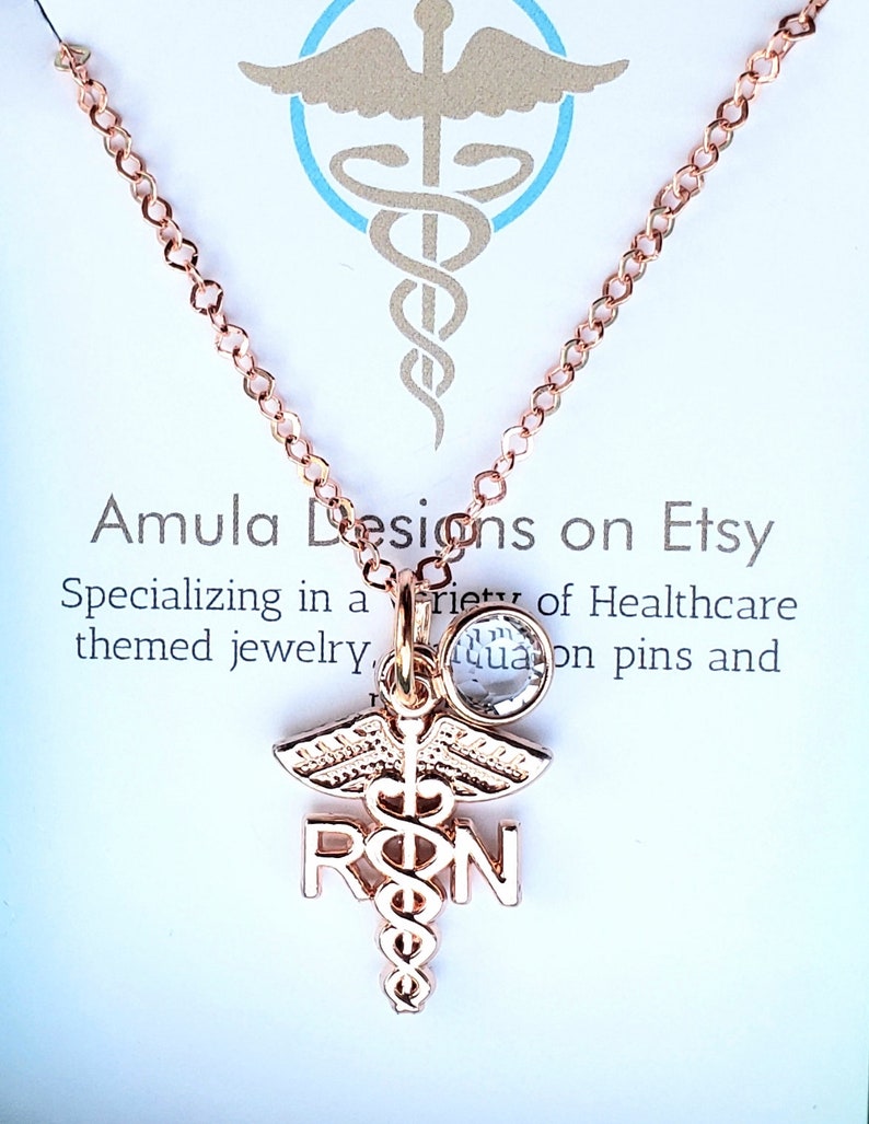Nurse Gift Rose Gold RN LPN BSN Np Nurse Necklace Nurse - Etsy