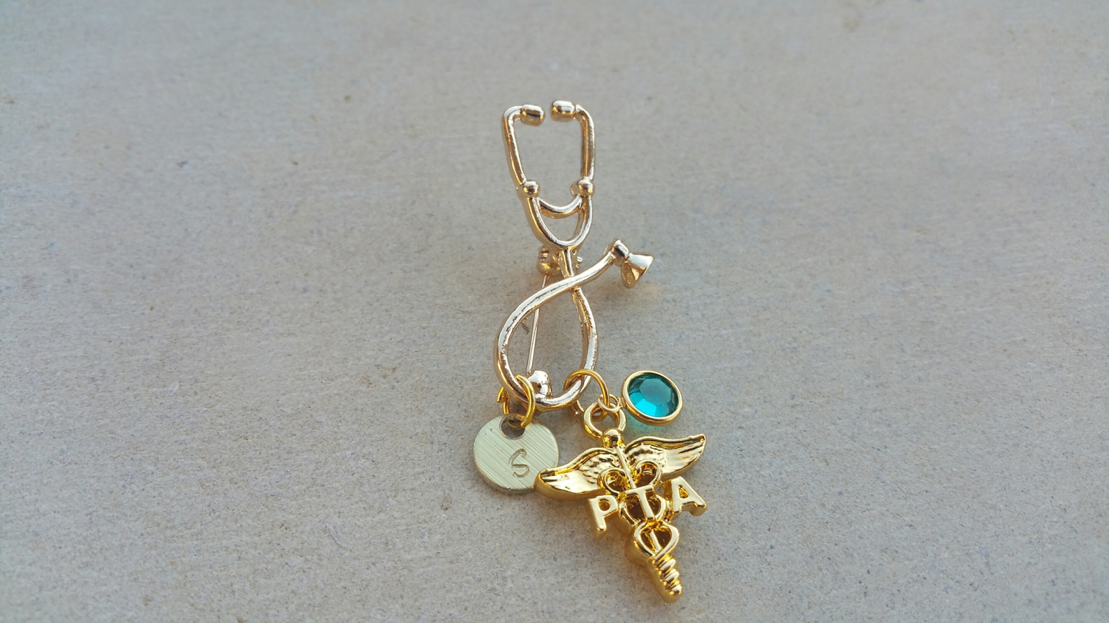 PTA Physical Therapy Assistant Gold Toned Handstamped - Etsy