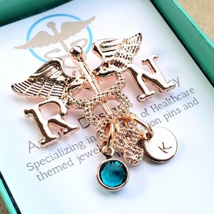 Rose Gold RN Pin - Rose Gold Nurse Pin - Nursing Pin - Pin for Nurse ...
