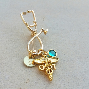 OT Occupational Therapist Gold Tone Therapy Handstamped Personalized ...
