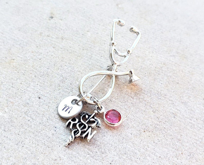 RN Personalized Nurse Pin Nursing Stethoscope Pin LPN BSN | Etsy