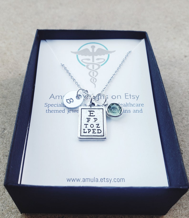 Eye Chart Optometrist Eye Doctor Gift Handstamped Personalized Crystal ...
