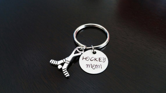 Hockey Mom Stick Puck Key Chain Ring Fob | Etsy