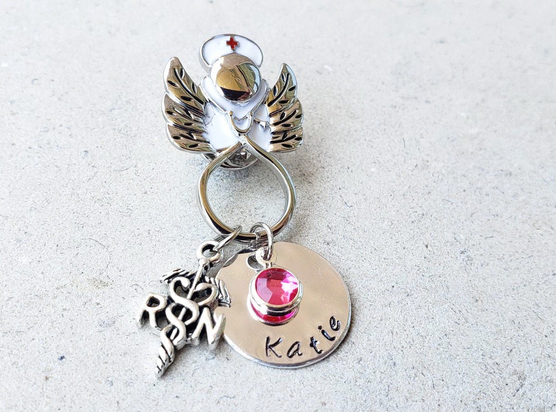 RN Nurse Angel Pin - Heart Stethoscope Pin - Nurse Pin - Nurse ...