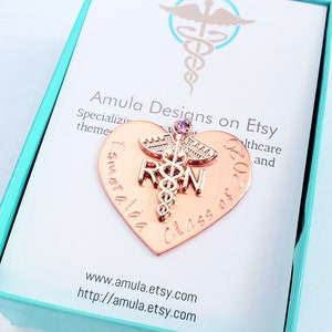 Rose Gold Heart Nurse Pin - Custom Rose Gold Nurse Pin - Nurse ...