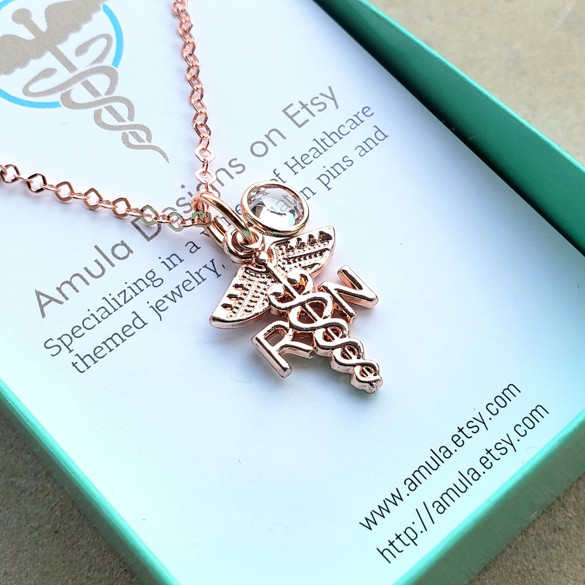 Nurse Gift Rose Gold RN LPN BSN Np Nurse Necklace Nurse | Etsy