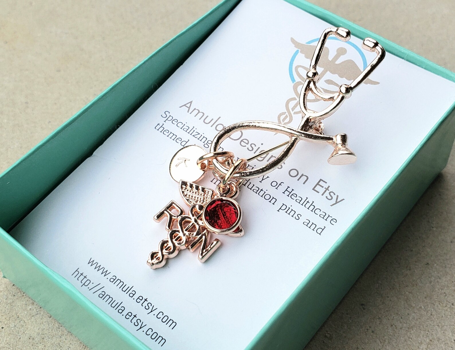 Rose Gold RN Pin Rose Gold Nurse Pin Stethoscope Pin | Etsy