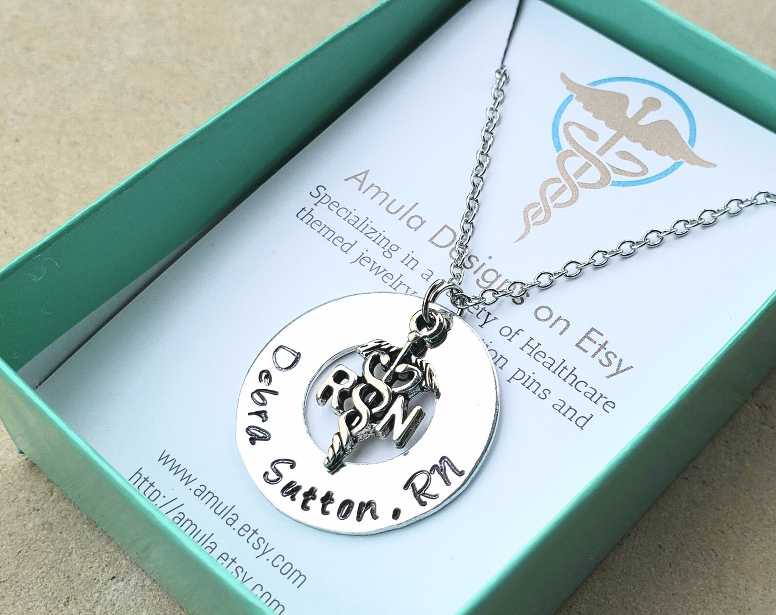 Custom RN necklace nurse necklace stamped nurse necklace | Etsy