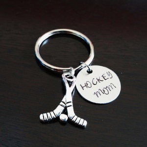 Hockey Mom Stick Puck Key Chain Ring Fob - Etsy