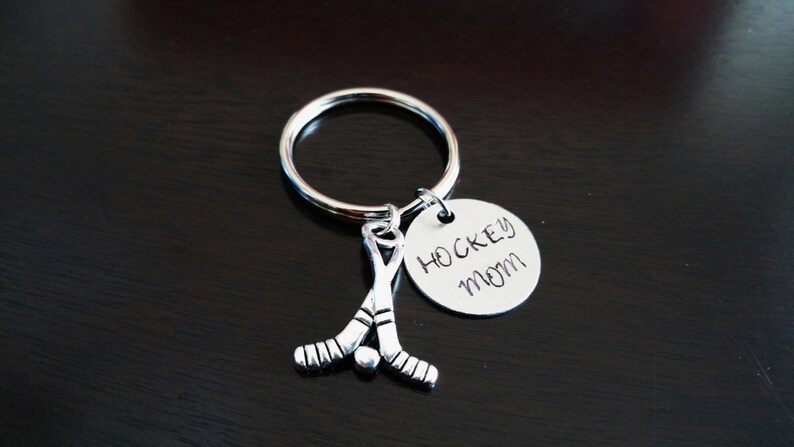 Hockey Mom Stick Puck Key Chain Ring Fob | Etsy