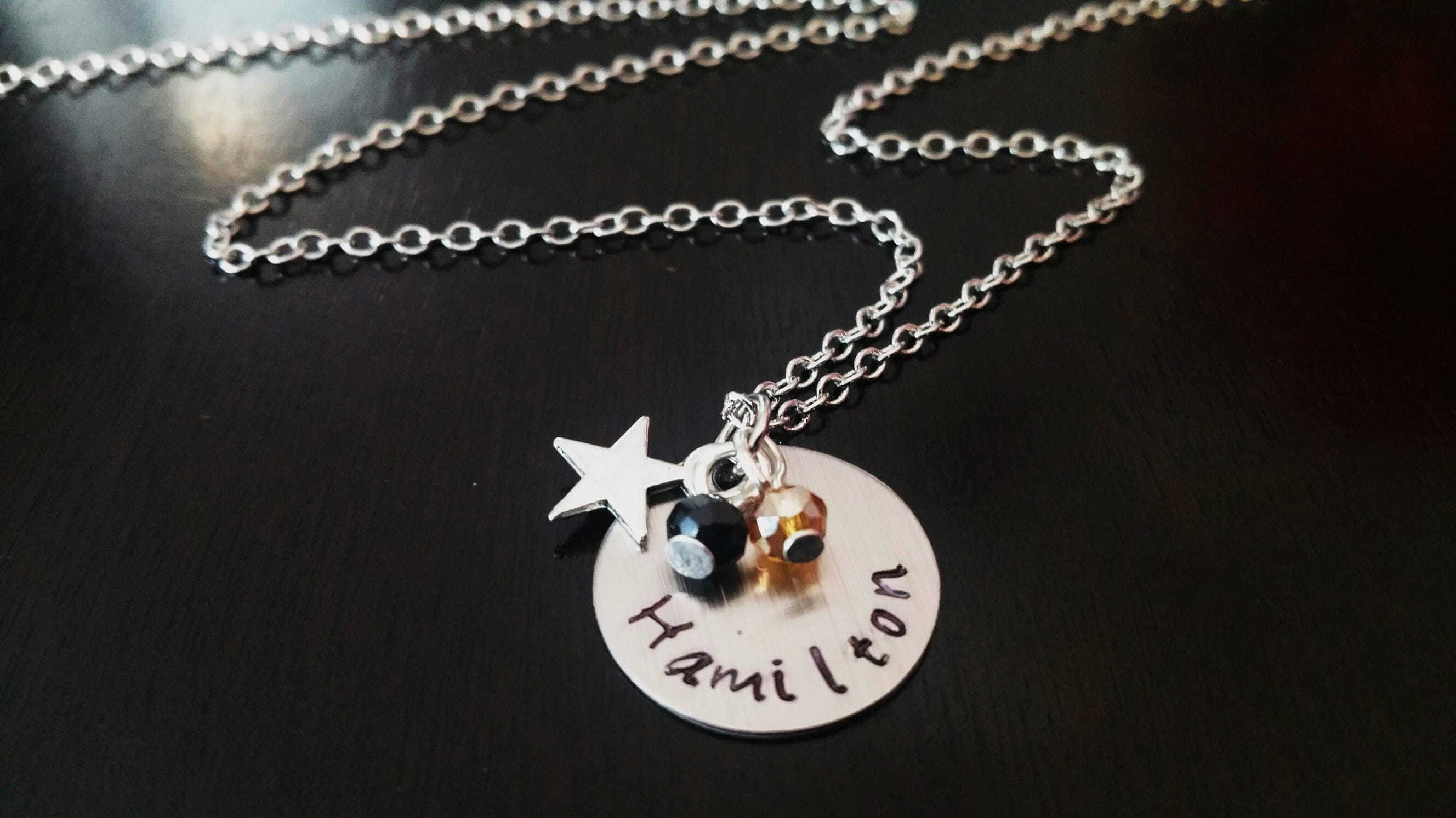 Hamilton Broadway Musical Crystal Charm Gift Necklace | Etsy