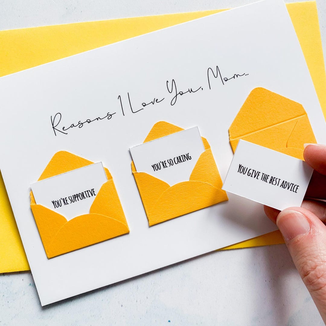 Personalised Reasons I Love You Mom Card, Mom Mother's Day Card, Card ...