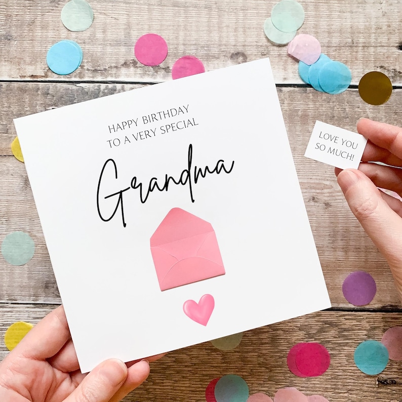 Grandma Birthday Card: Thoughtful Card for Her - Personalised, Handmade ...
