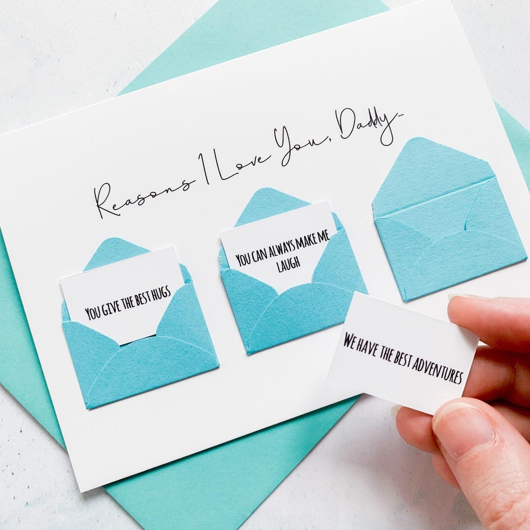 Personalised Reasons I Love You Daddy Card, Daddy Birthday Day Card ...