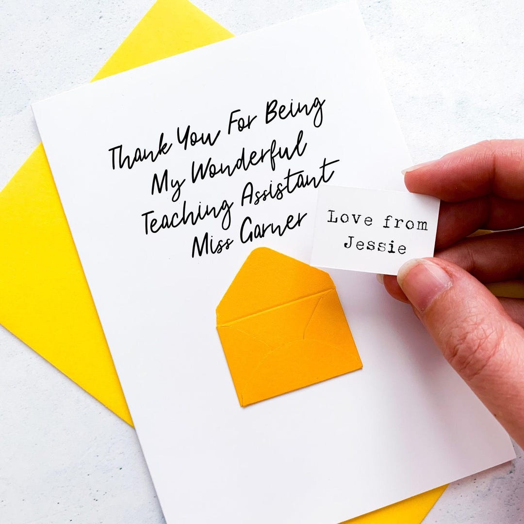 Teaching Assistant Thank You Card, Personalised Thank You Teacher Card ...