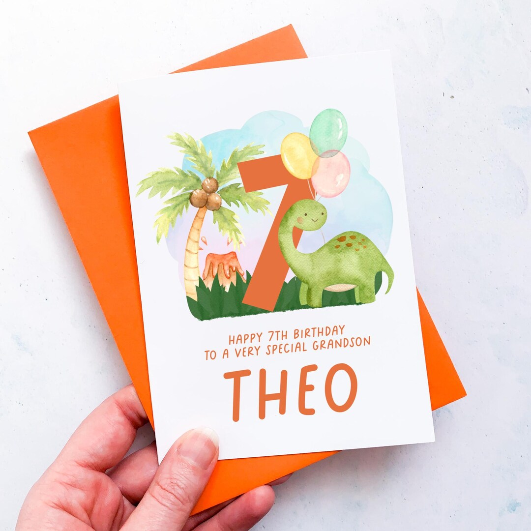Personalised 7th Birthday Card, Son Grandson Nephew Godson Little Boy ...
