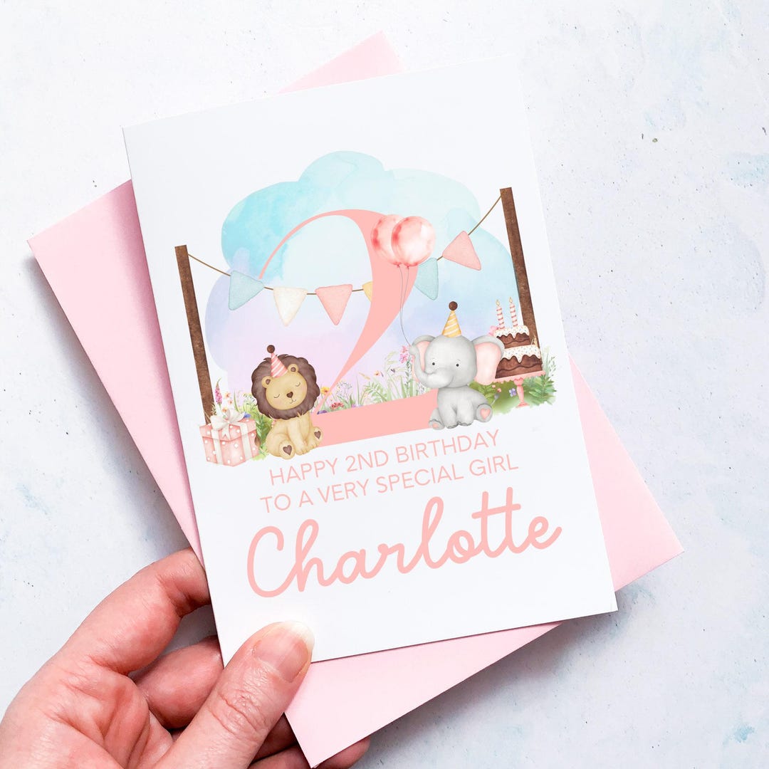 Personalised 2nd Birthday Card, Daughter Granddaughter Niece ...