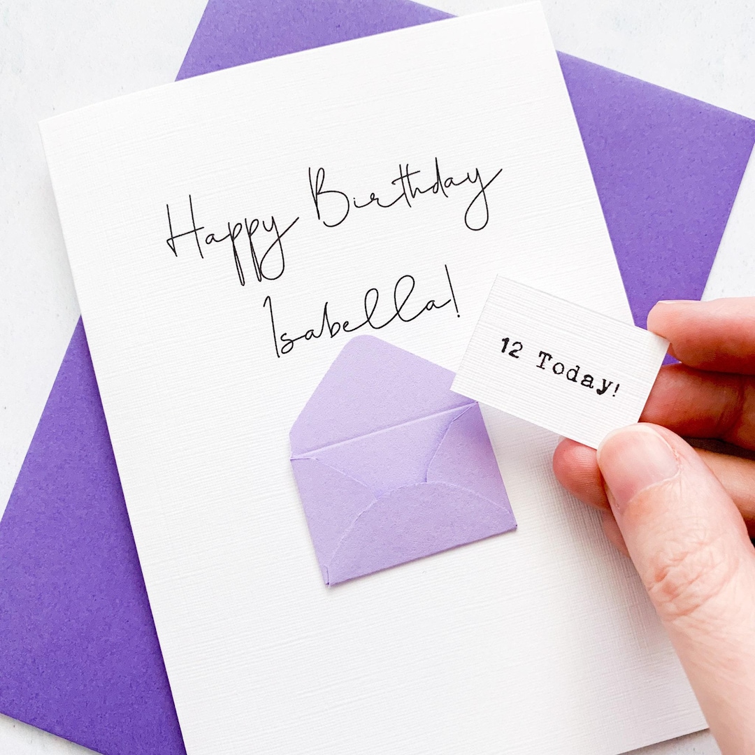 12th Birthday Card, 12 Year Old, Personalised, Any Name, Birthday Card ...