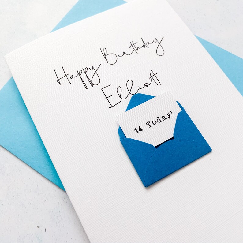 14th Birthday Card 14 Year Old Personalised Any Name - Etsy